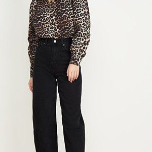 Ganni | Tops | Ganni Leopard Print Denim Blouse | Poshmark